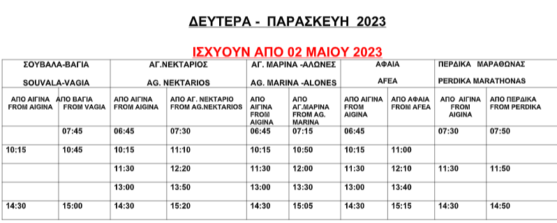 ΚΤΕΛ Αίγινας - Δρομολόγια Λεωφορείων