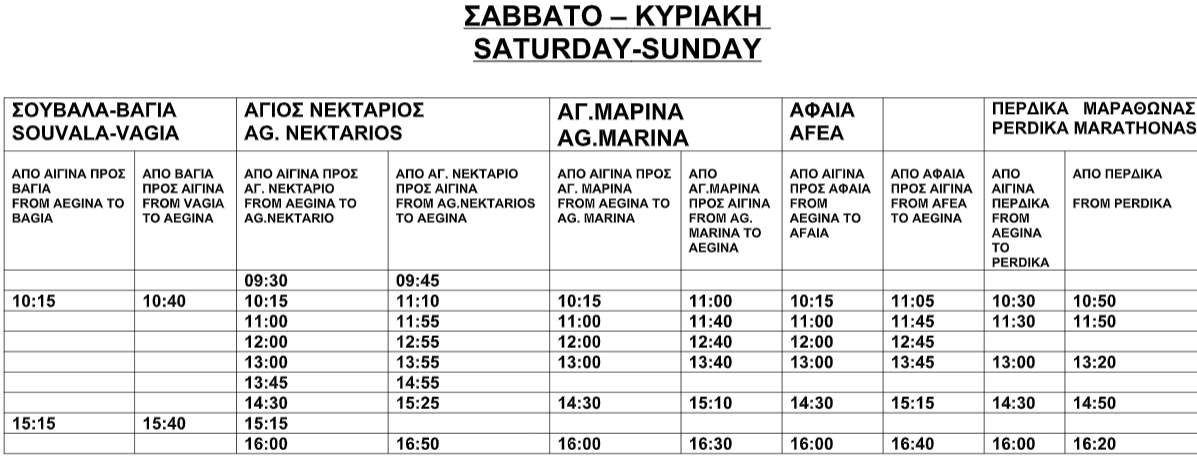 ΚΤΕΛ Αίγινας - Δρομολόγια Λεωφορείων